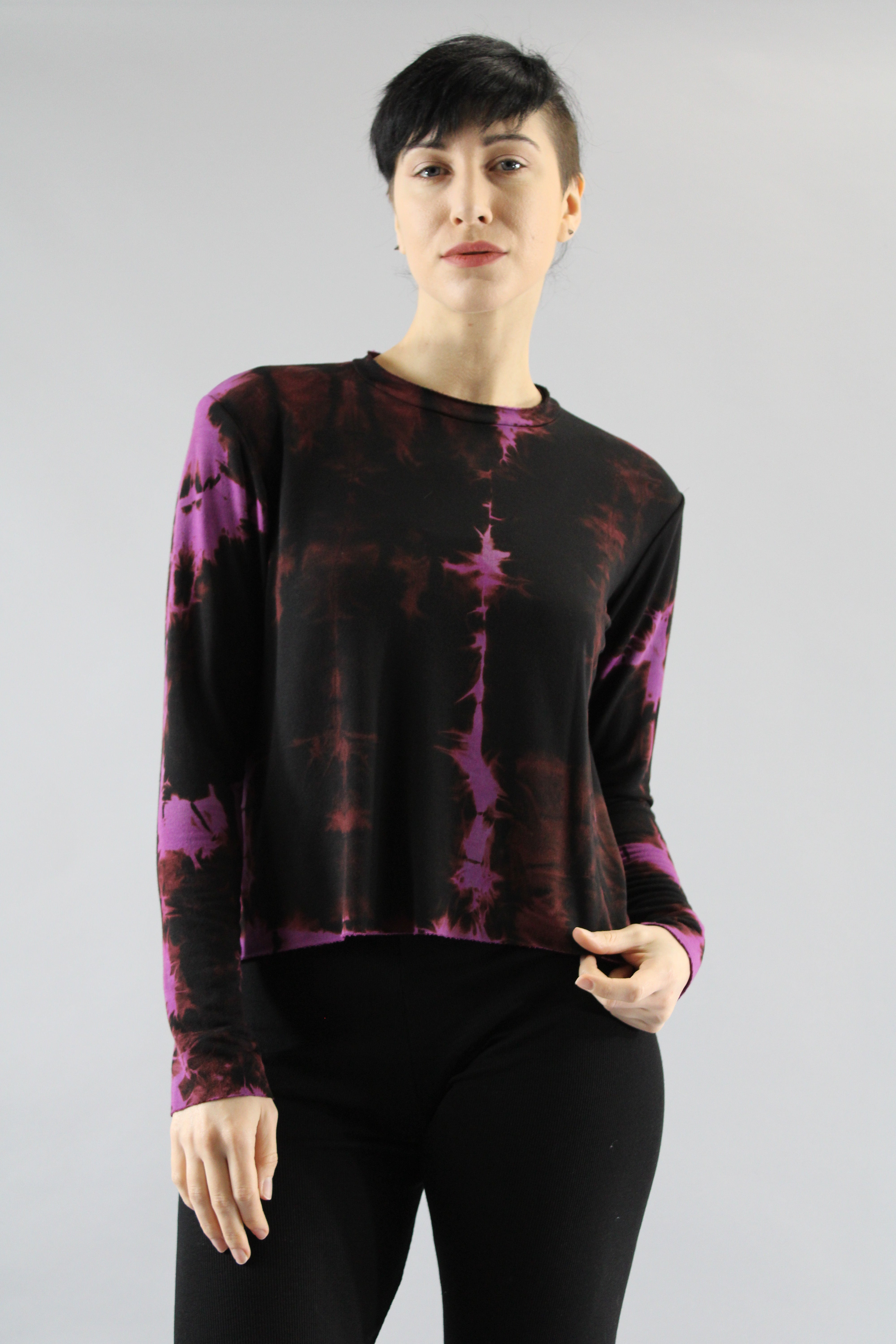 Crop Top French Terry Fold Purple – Heyne Bogut | The Official Website